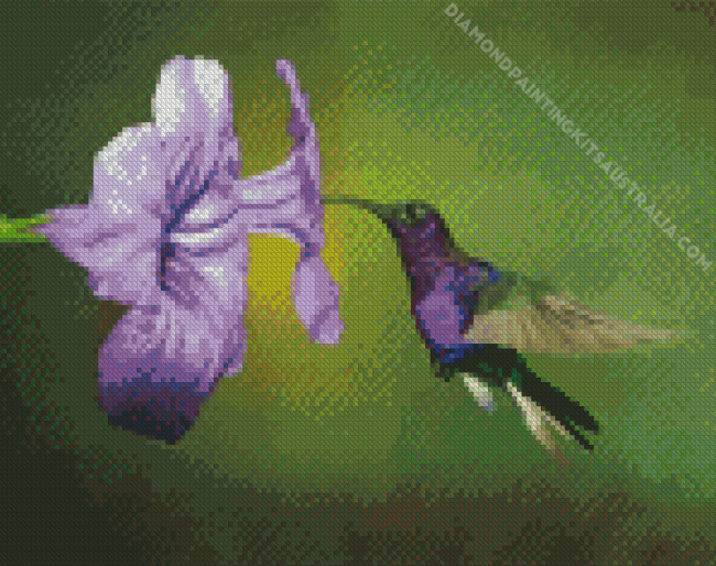 Flying Purple Hummingbird Diamond Painting ...
