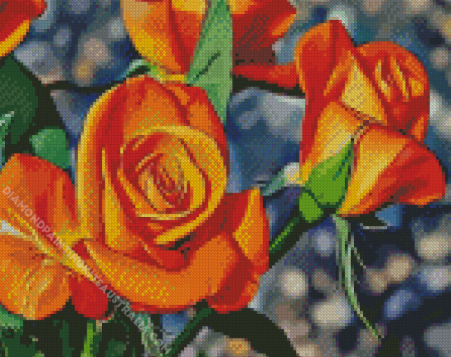 Orange Roses Diamond Painting - DiamondPaintingKitsAustralia.COM